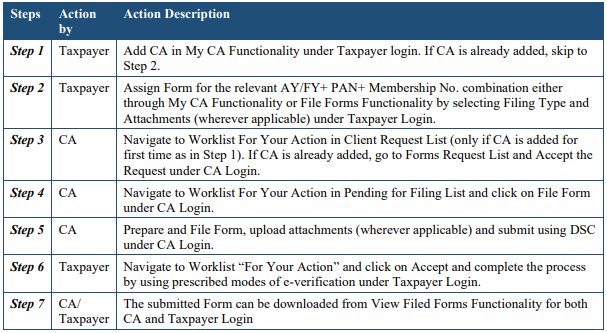 Availability Of Audit Reports And Process Flow Steps In E Filing 2 0